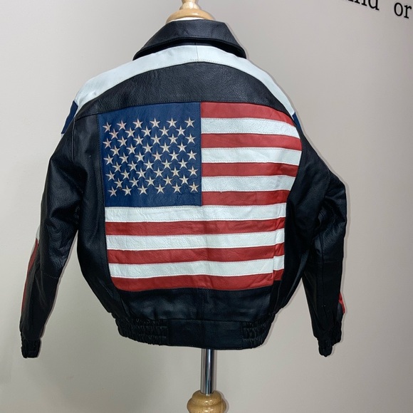 Wilda | Jackets & Coats | Vintage Wilda American Flag Usa Leather Bomber Jacket Medium 67 | Poshmark